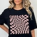 Checkerboard Shirt, Wavy Checkered Pattern, Optical Illusion Tee ...