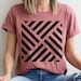 Abstract Pattern Shirt, Striped Shirt, Minimalist Graphic Tee, Boho ...