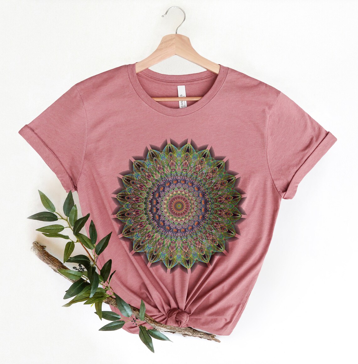Mandala Shirt, Floral Lotus Mandala, Geometric Abstract Shirt, Colorful ...