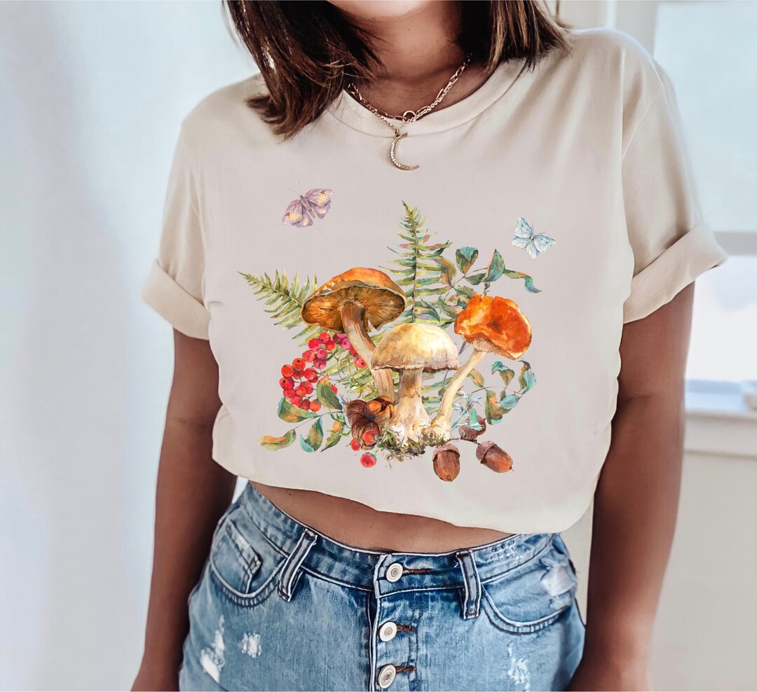 Cottagecore Shirt Mushroom Shirt Botanical Shirt Garden - Etsy
