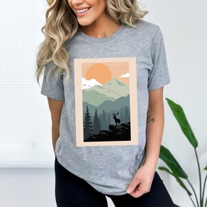 Boho Landscape Shirt, Nature Graphic Tee, Mountain Shirt, Sun Tee ...