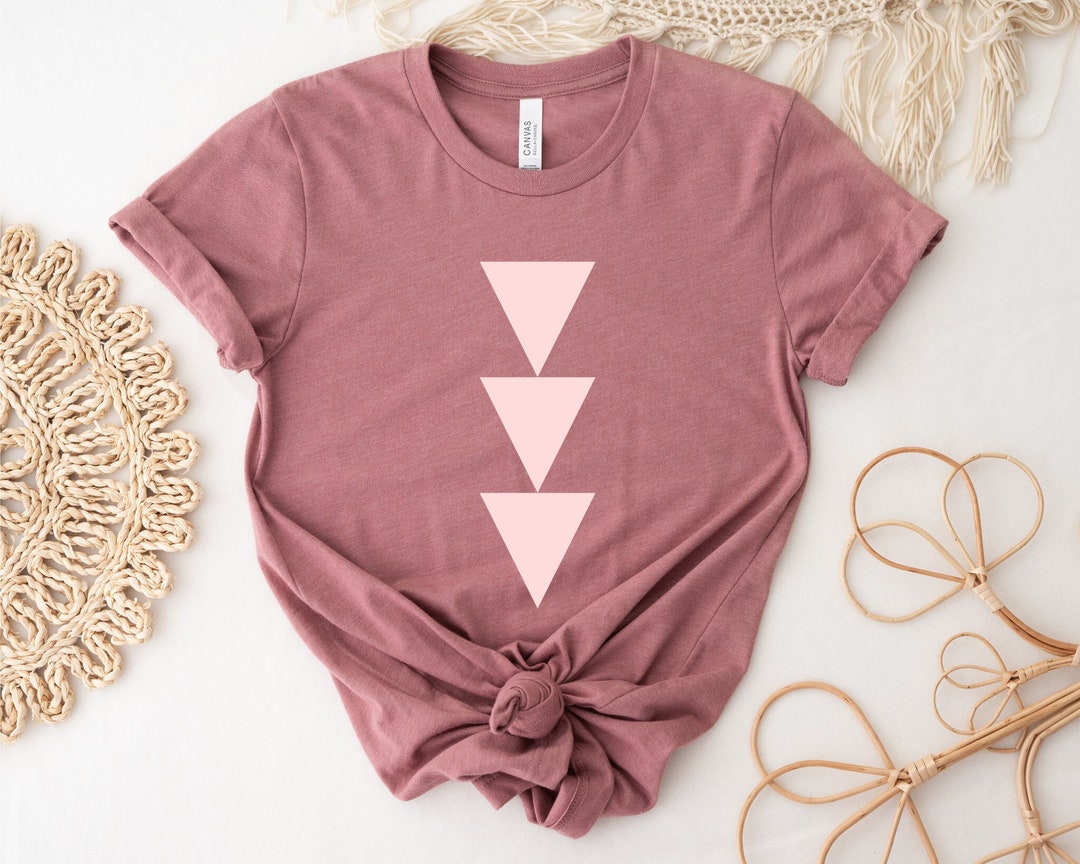 Triangles Shirt, Boho Abstract Tshirt, Minimalist Graphic Tee, Shapes ...
