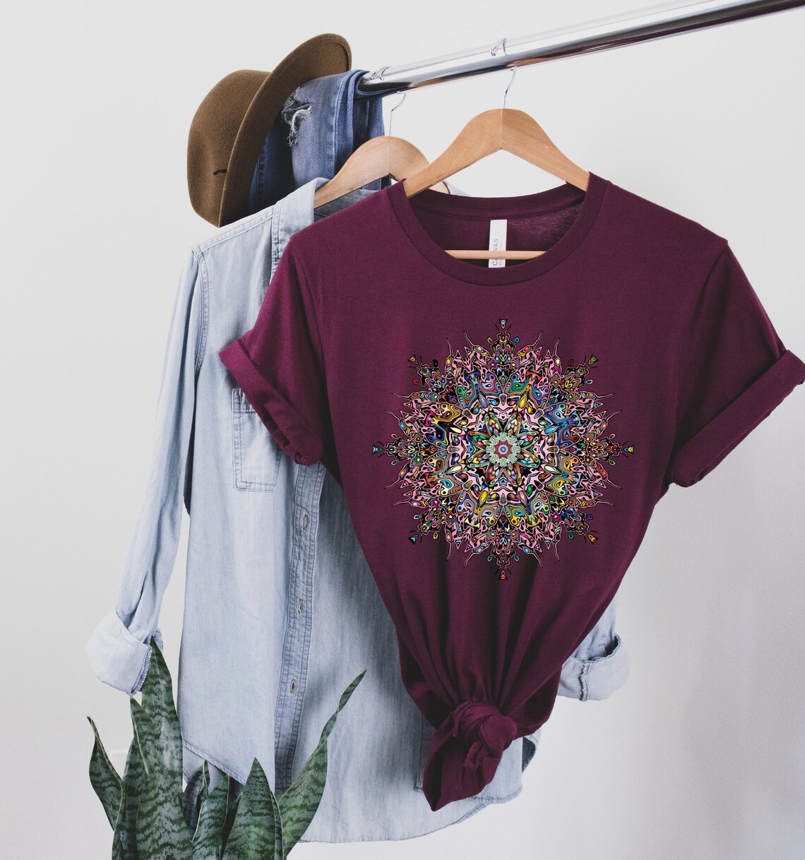 Mandala Shirt Floral Lotus Mandala Geometric Abstract Shirt - Etsy