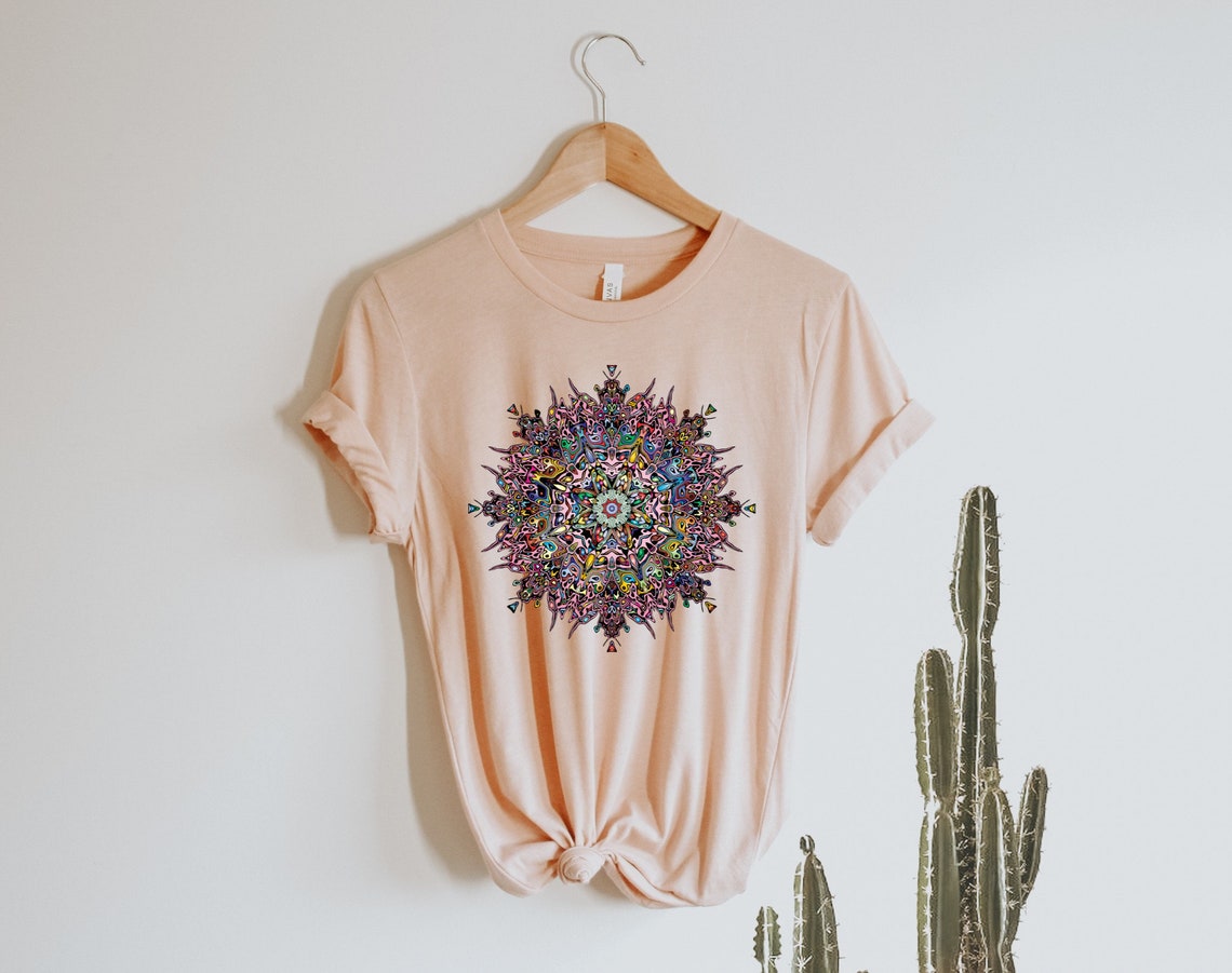 Mandala Shirt Floral Lotus Mandala Geometric Abstract Shirt - Etsy