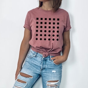 Abstract Graphic Tee, Geometric Shirt, Boho Abstract Tshirt, Grid Shirt ...