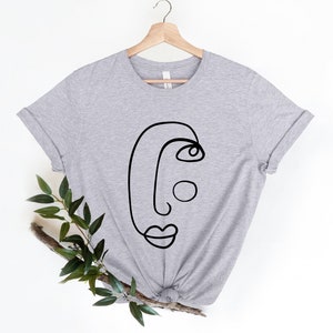 Abstract Face Shirt Line Art Tshirt Abstract Graphic Tee | Etsy