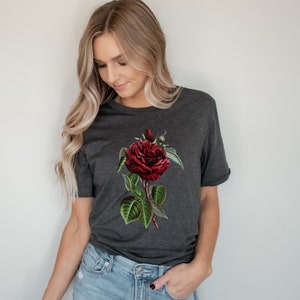Red Rose Shirt, Vintage Rose Tshirt, Floral Graphic Tee, Flower Shirt ...