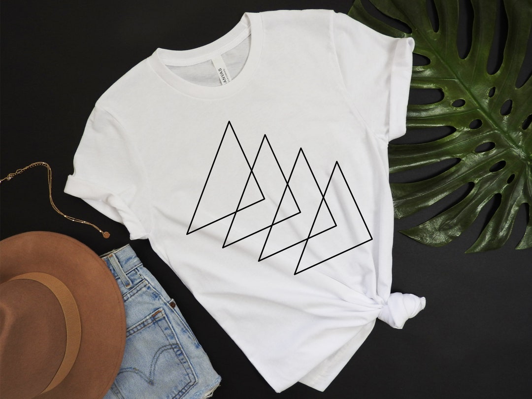 Abstract Triangles Shirt, Line Art Shirt, Geometric Graphic Tee ...
