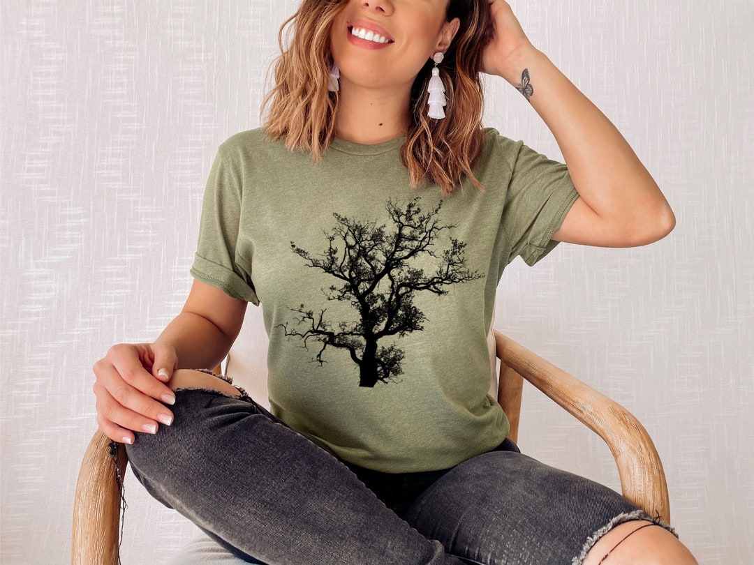 Minimalist Tree Shirt, Tree Graphic Tee, Nature Tshirt, Outdoors T ...