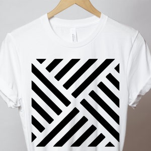 Abstract Pattern Shirt, Striped Shirt, Minimalist Graphic Tee, Boho ...