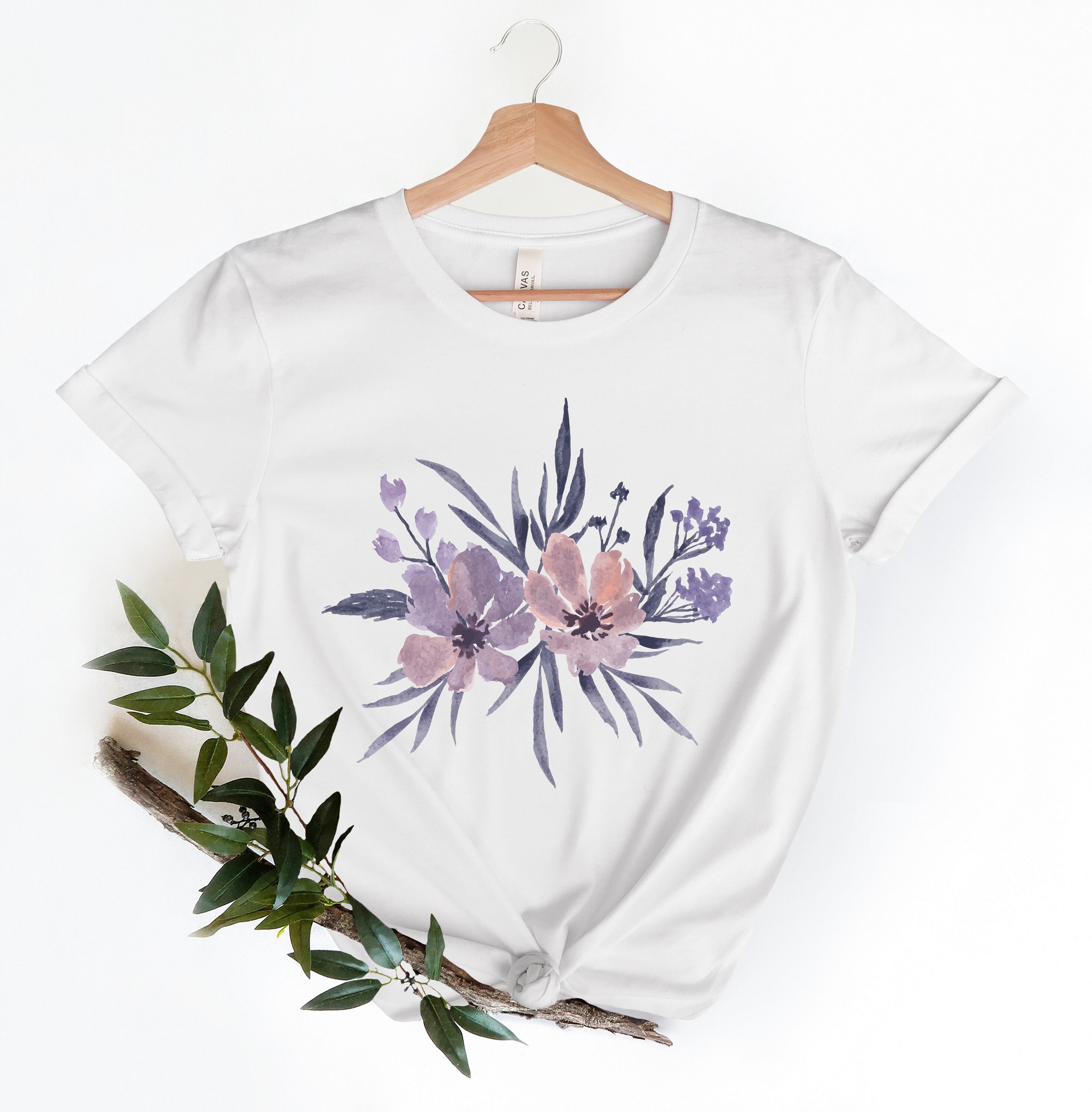 Floral T Shirt Flower T-shirt Pink Purple Flowers Shirt - Etsy