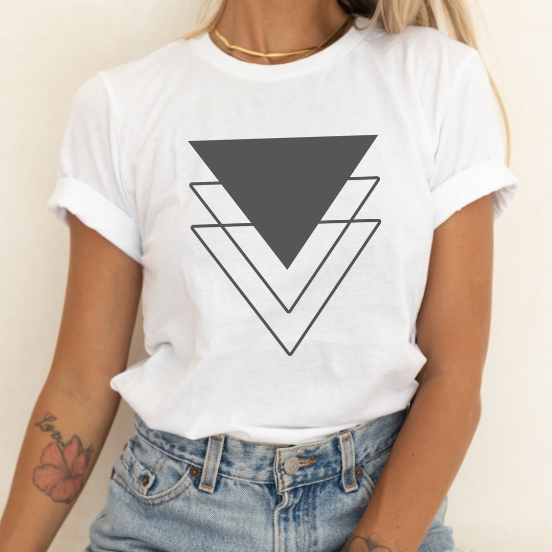 Triangle Abstract Shirt, Abstract Graphic Tee, Triangles Tshirt ...