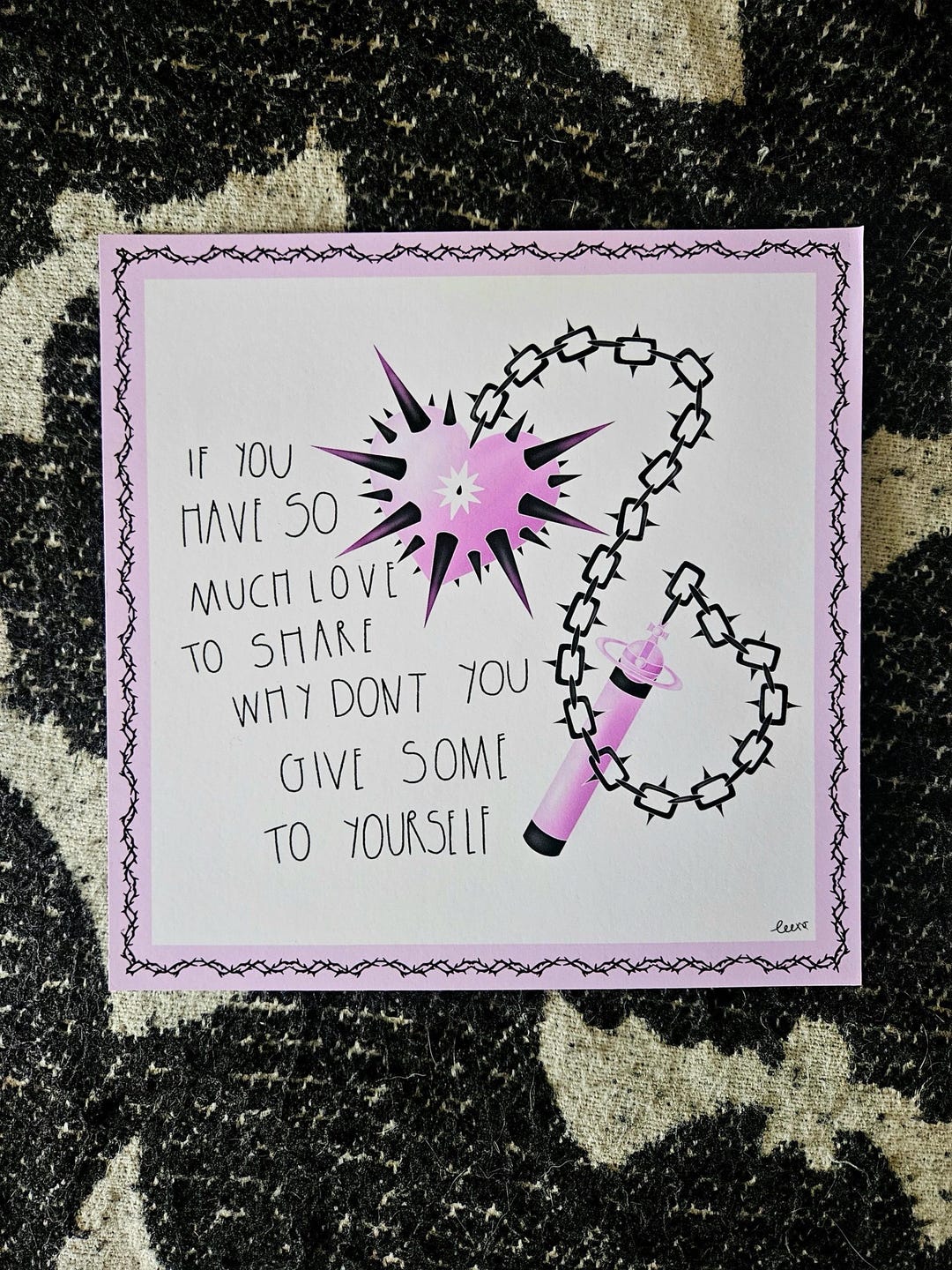 Pink Goth Flail Motivational Square Art Print - Etsy