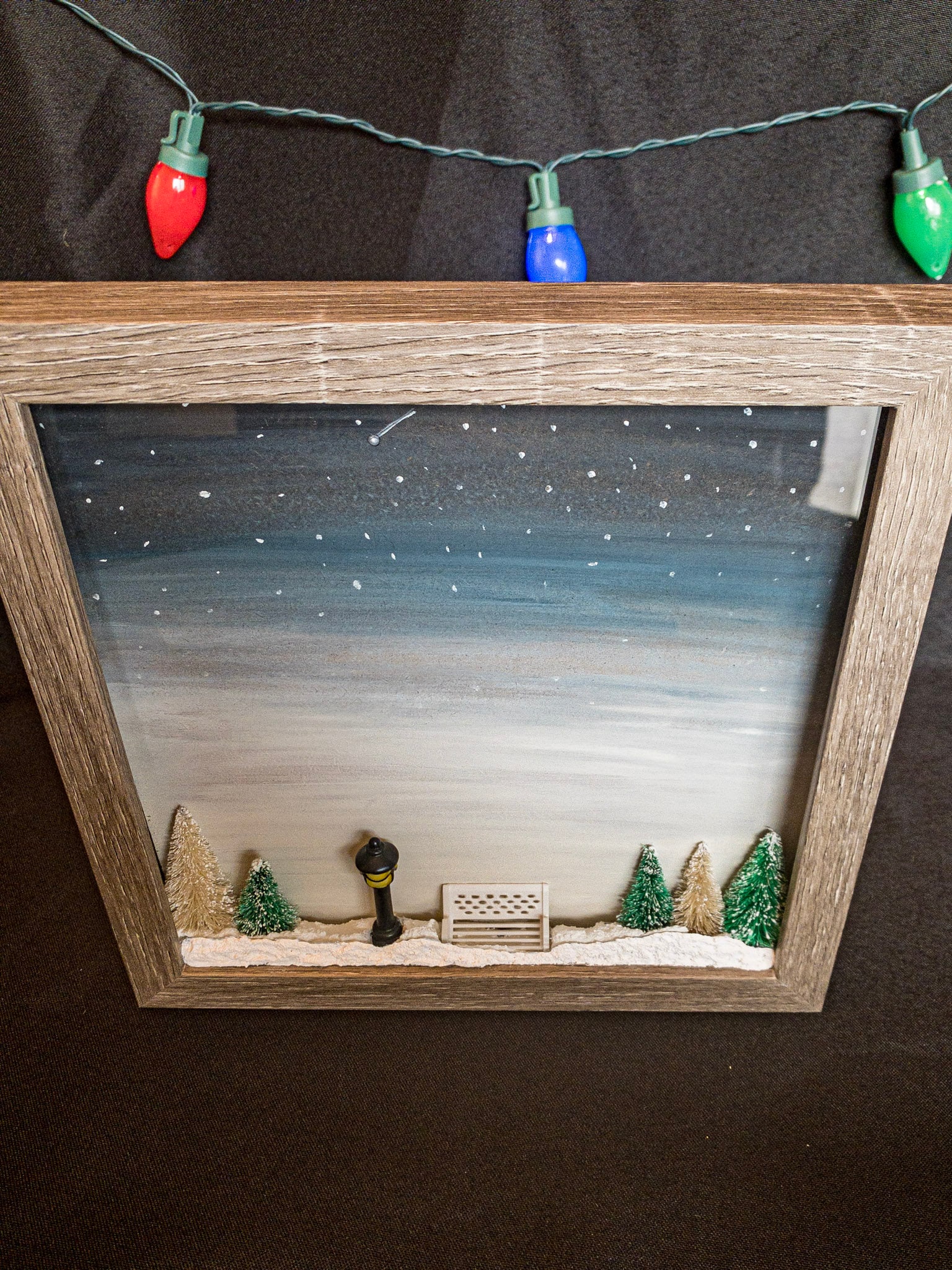 Shadow Box Winter Scene, Starry Night, Shooting Star - Etsy