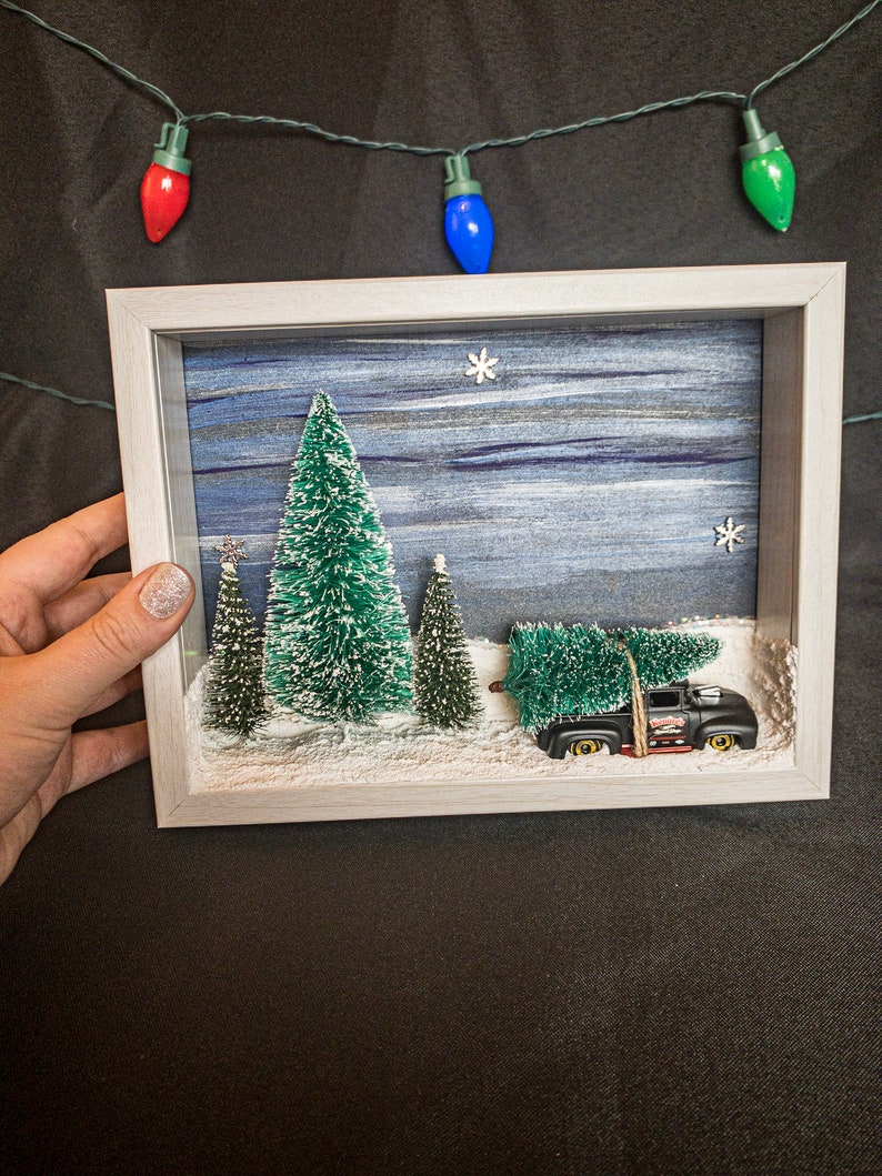Shadow Box Scene, Bringing Our Tree Home, Christmas Decor - Etsy