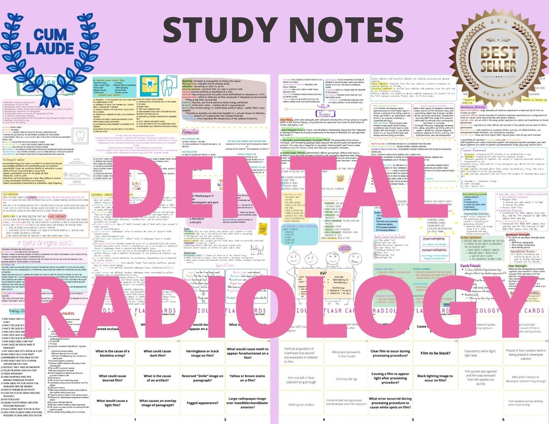 Dental Radiology Study Notes (14 Pages) - Etsy