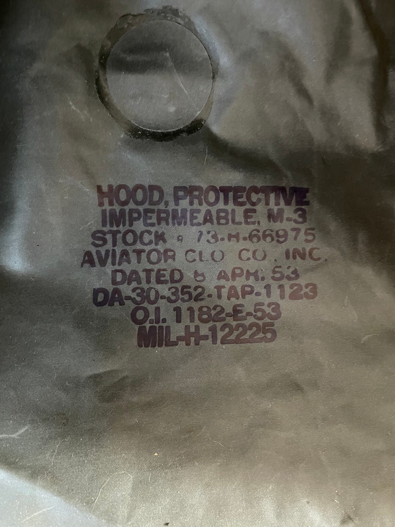 Rare Canadian Chemical Hood for LAG C3 Gas Mask 1950’s Protective Gear ...