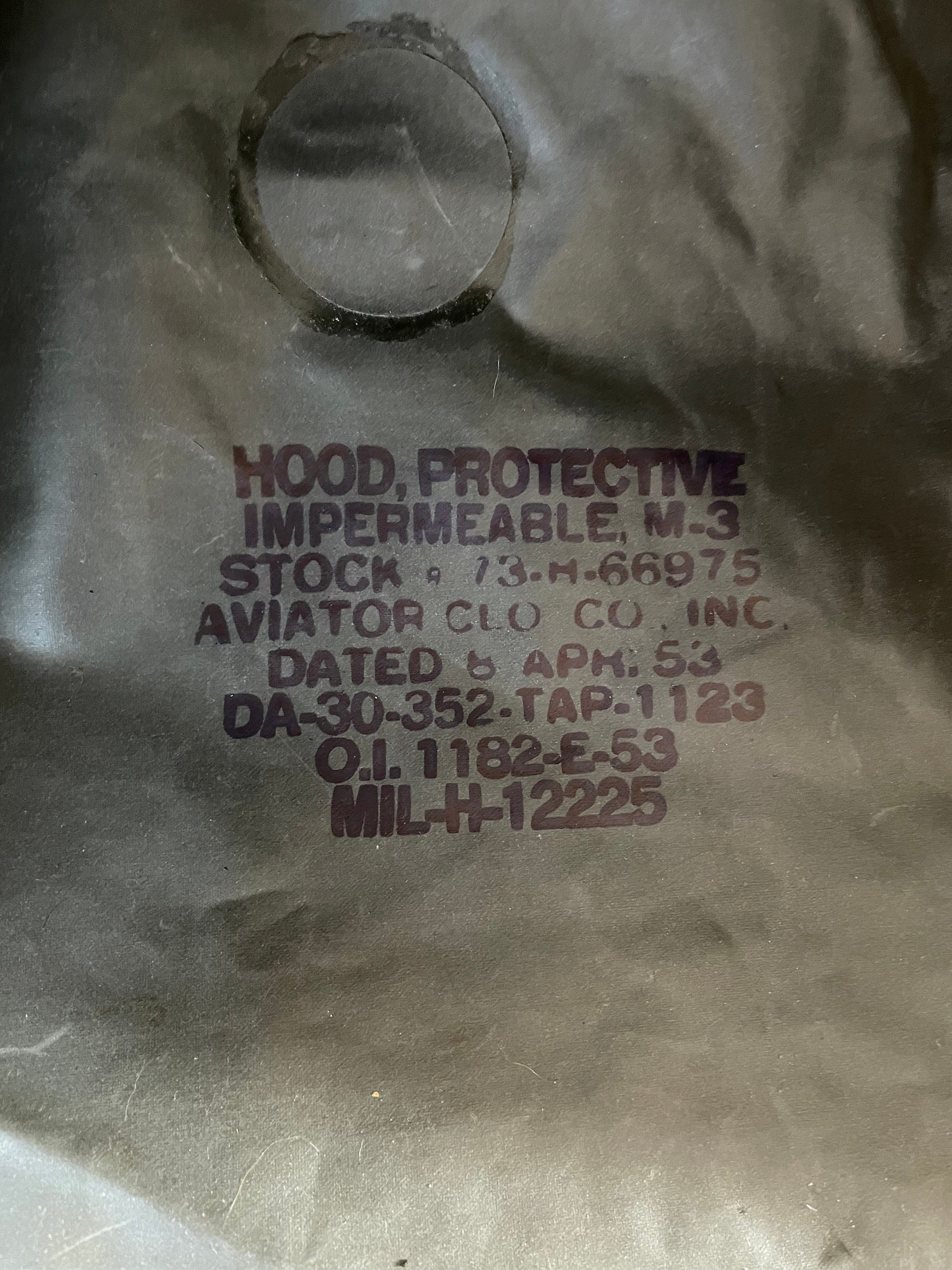 Rare Canadian Chemical Hood for LAG C3 Gas Mask 1950’s Protective Gear ...