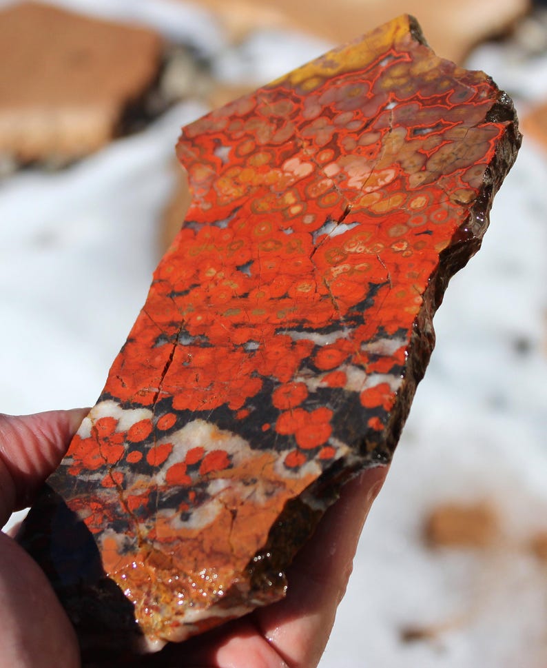 Morgan Hill Poppy Jasper Slab - Etsy