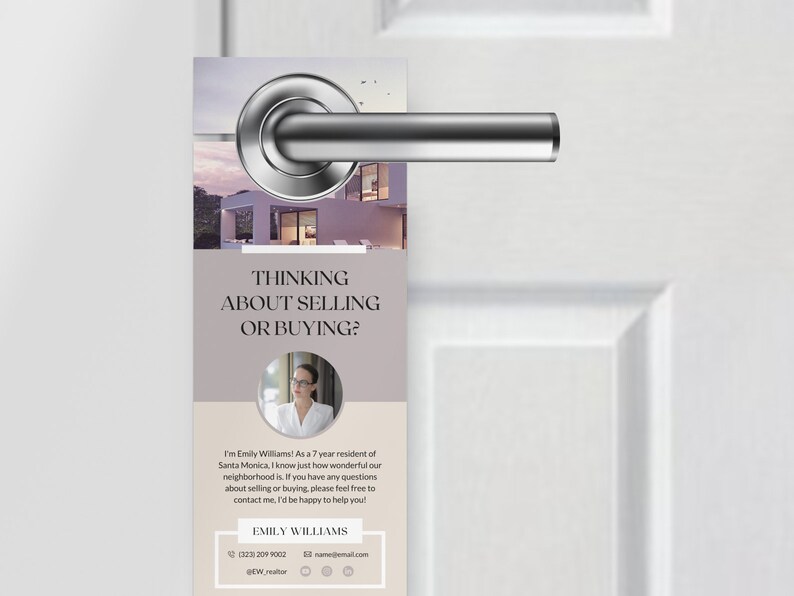 Real Estate Door Hanger Tag Canva Template Selling or Buying - Etsy