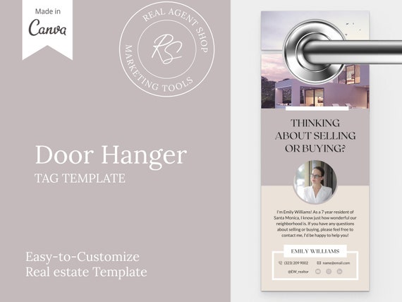 Real Estate Door Hanger Tag Canva Template Selling or Buying - Etsy