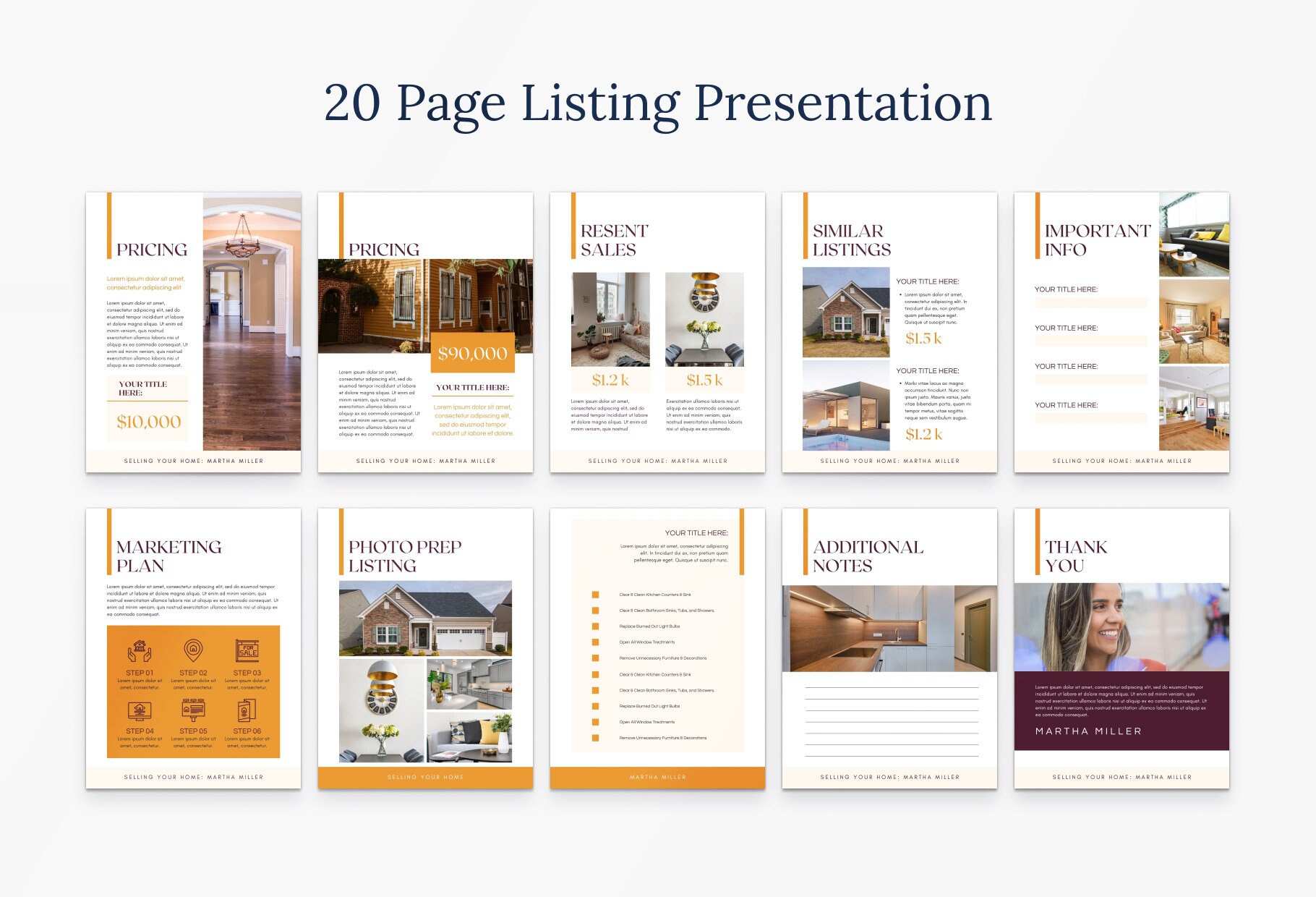 20 Page Real Estate Listing Presentation Realtor CMA Packet - Etsy