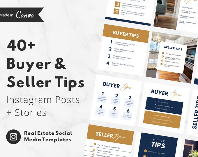 48 Buyer & Seller Real Estate Tips Instagram Posts Stories Templates ...