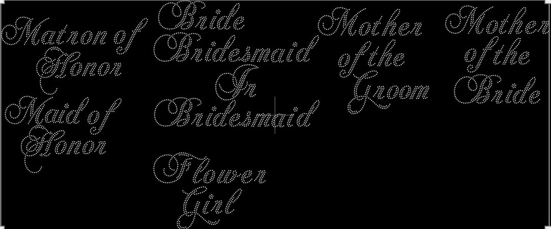 Bridal Party Rhinestone Template SVG Cricut Silhouette - Etsy