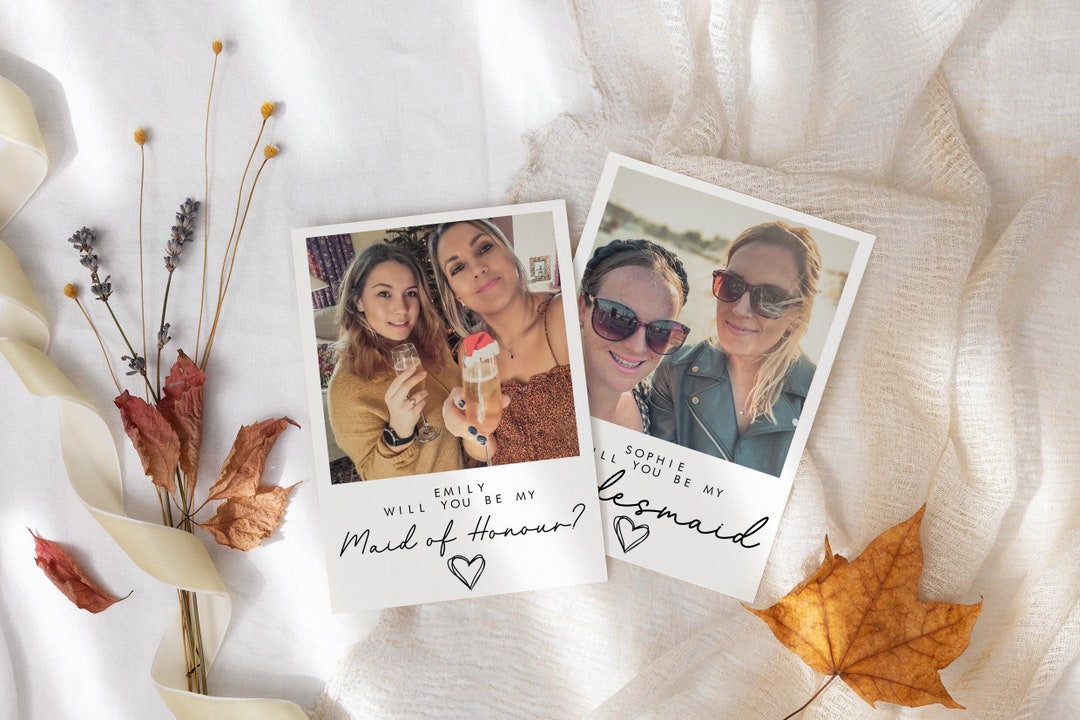 Proposal Polaroid Card, Will You Be My Bridesmaid Photo Card, Photo ...