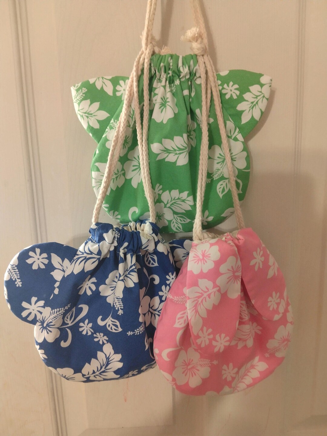 Drawstring Bag ,animal Ears, Hawaii Print, Tropical, Handmade ...