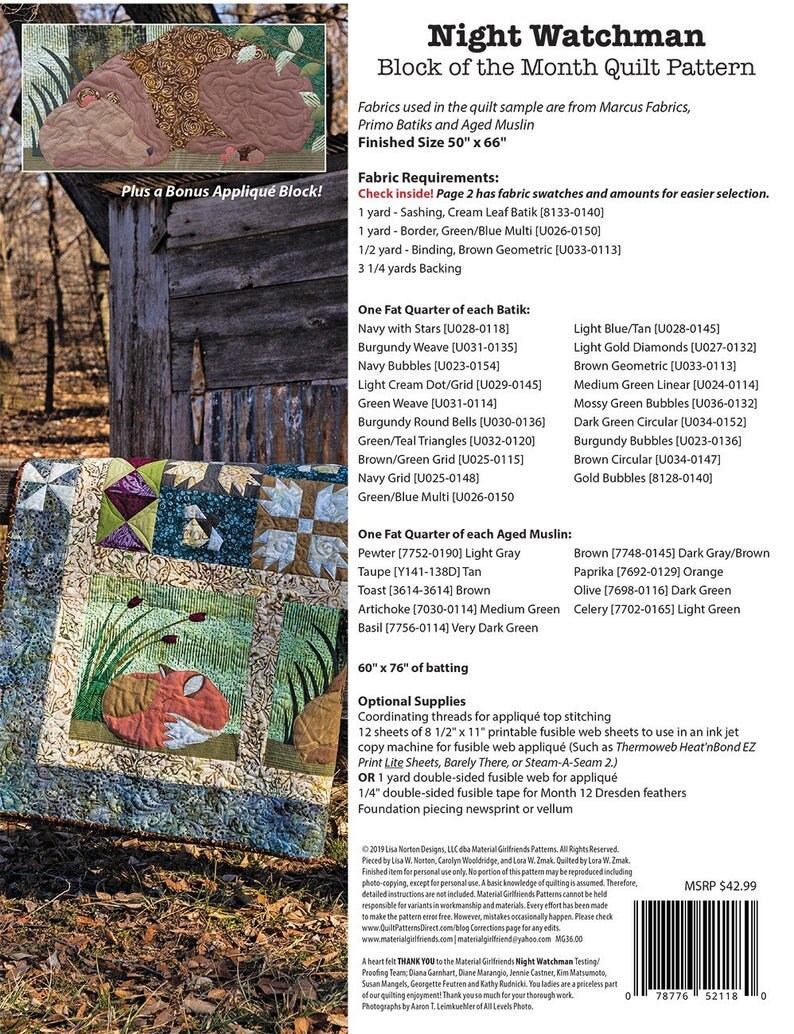 Night Watchman Quilt Kit - Etsy