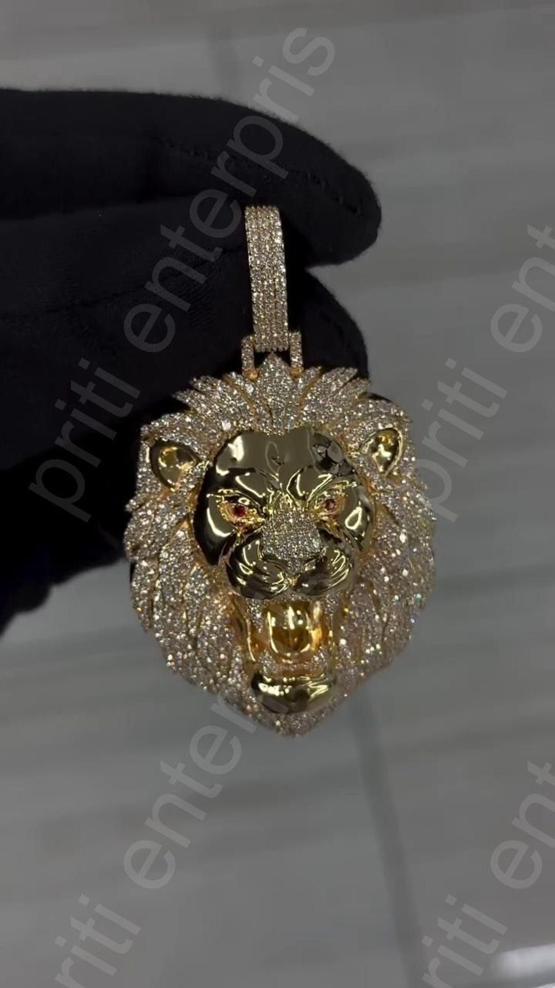 Iced Out Lion Pendant: Moissanite Diamond, 925 Sterling Silver Hip Hop ...