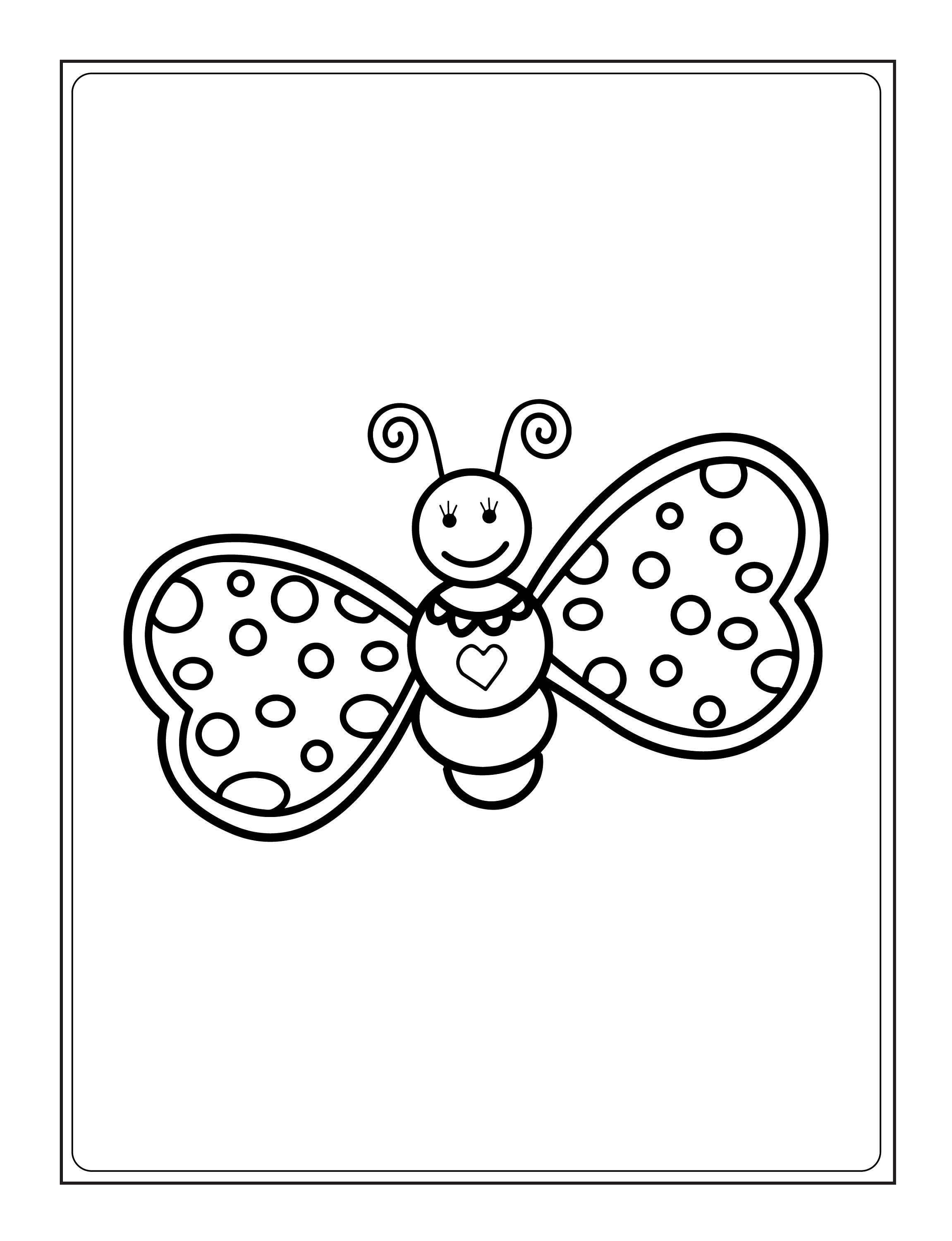 Kids Butterfly Coloring Pages - Etsy