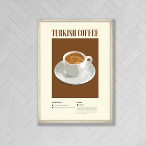 Turkish Coffee Poster - Coffee Wall Decor, Cafe Wall Decor, Turkish ...