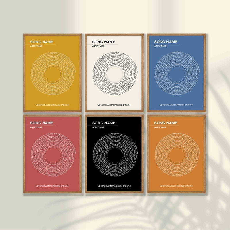 Song Lyrics Poster - Etsy