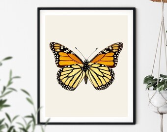 Orange Butterfly Art | Etsy