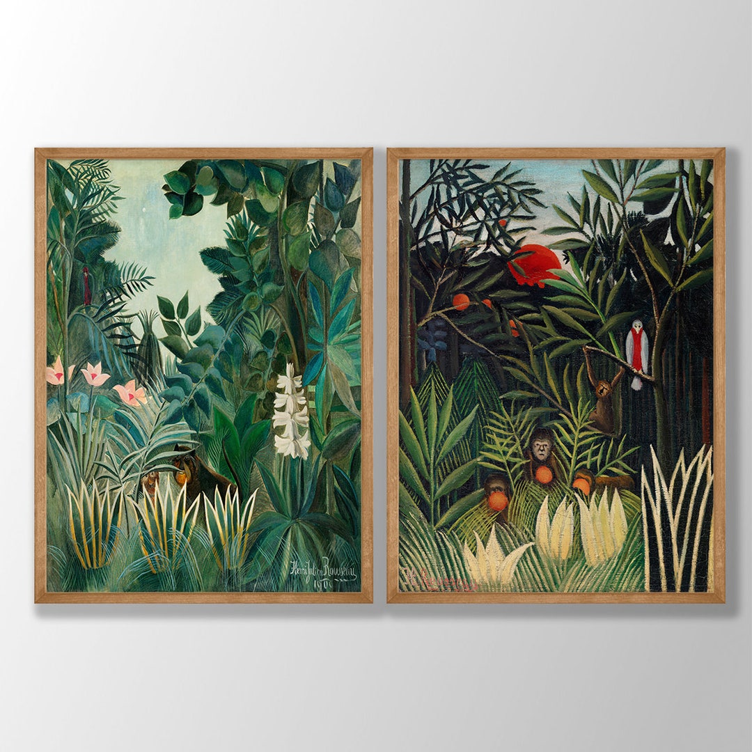 Henri Rousseau Prints SET OF 2 - the Equatorial Jungle 1909, Virgin ...