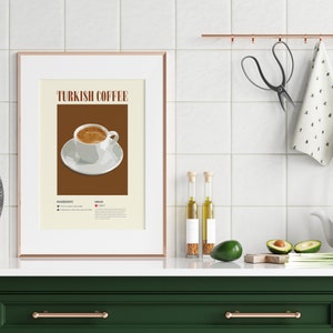 Turkish Coffee Poster - Coffee Wall Decor, Cafe Wall Decor, Turkish ...