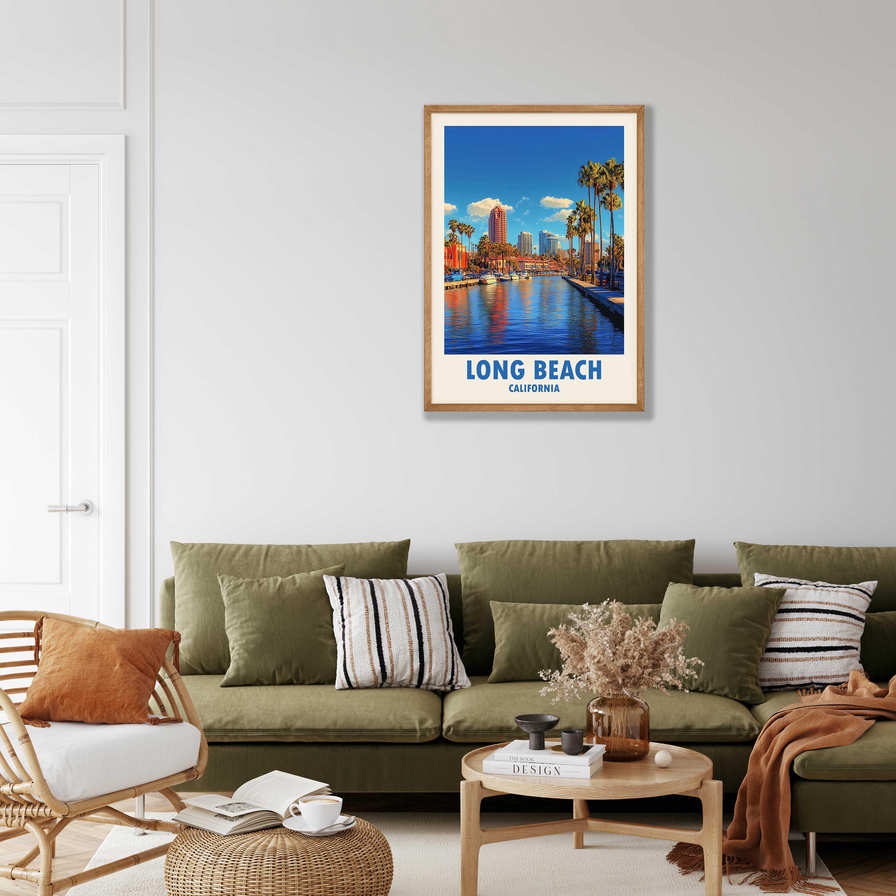 Long Beach California Travel Poster: Vintage Style Wall Art - Etsy