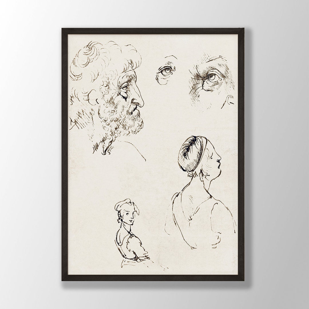 Leonardo Da Vinci Art Print - Sheet of Studies 1470, Da Vinci Prints ...
