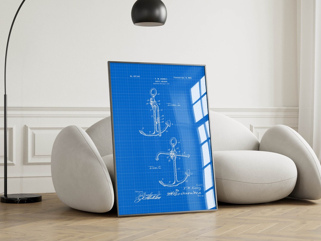 Ship Anchor Patent Print - Anchor Poster, Patent Poster, Sailing Print ...