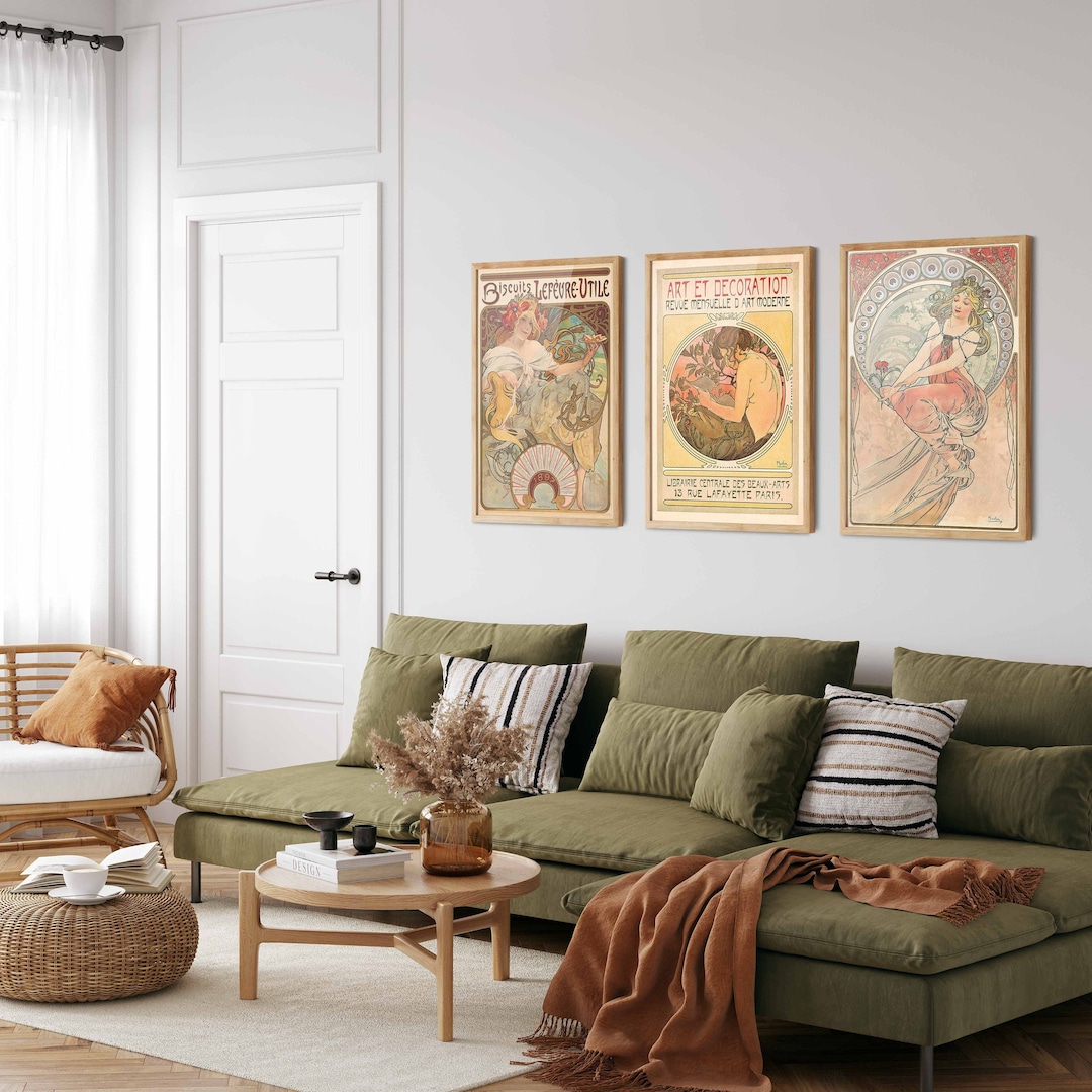 Alphonse Mucha Art Nouveau Poster Set: Gallery Wall Art Prints - Etsy