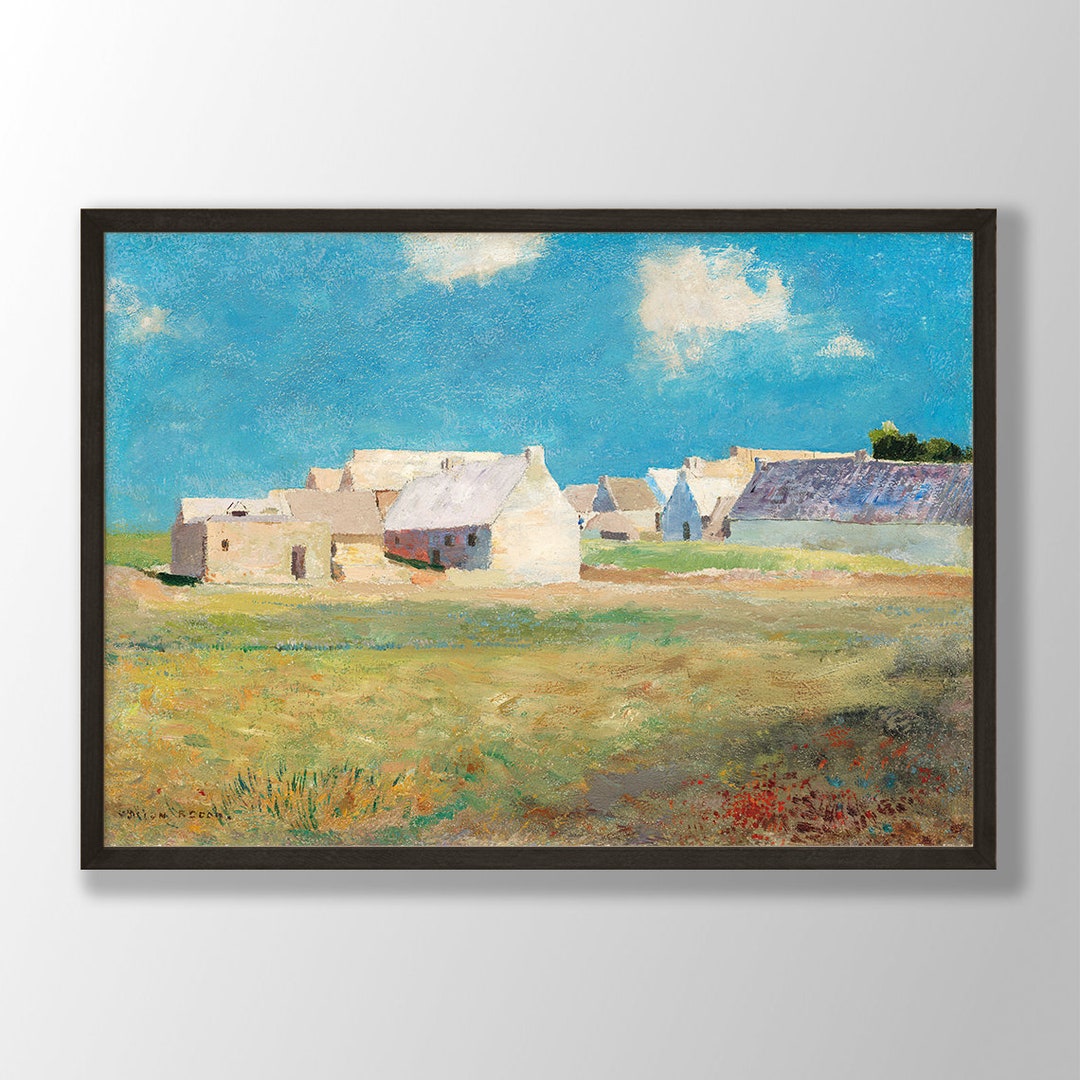 Odilon Redon Art Print - Breton Village, Landscape Wall Art, Odilon ...