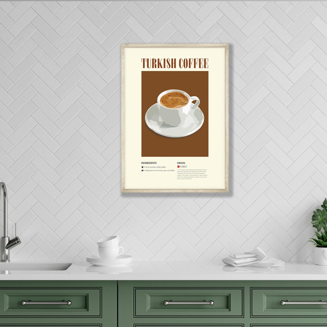 Turkish Coffee Poster - Coffee Wall Decor, Cafe Wall Decor, Turkish ...