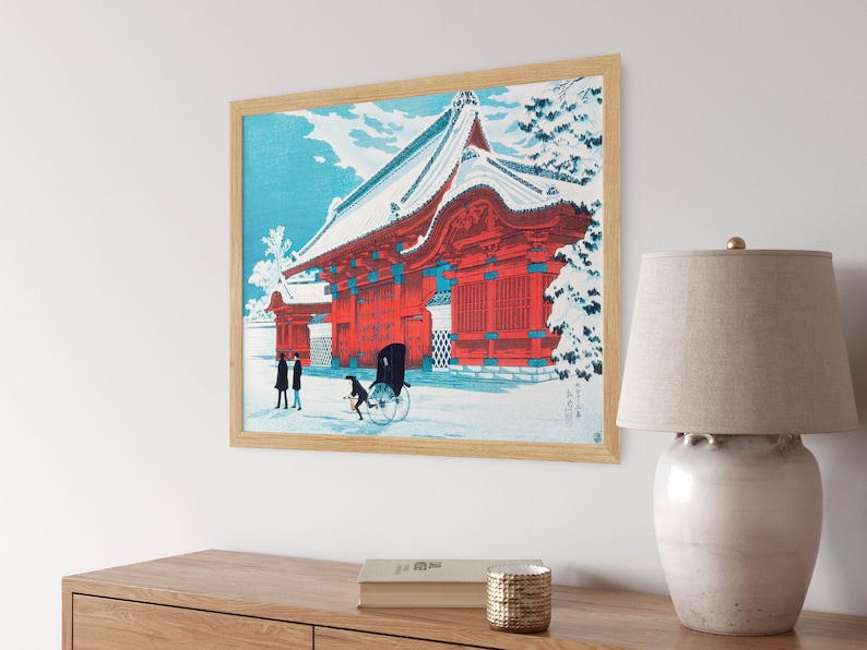Japanese Art Red Gate of Hongo by Hiroaki Takahashi Japanese - Etsy
