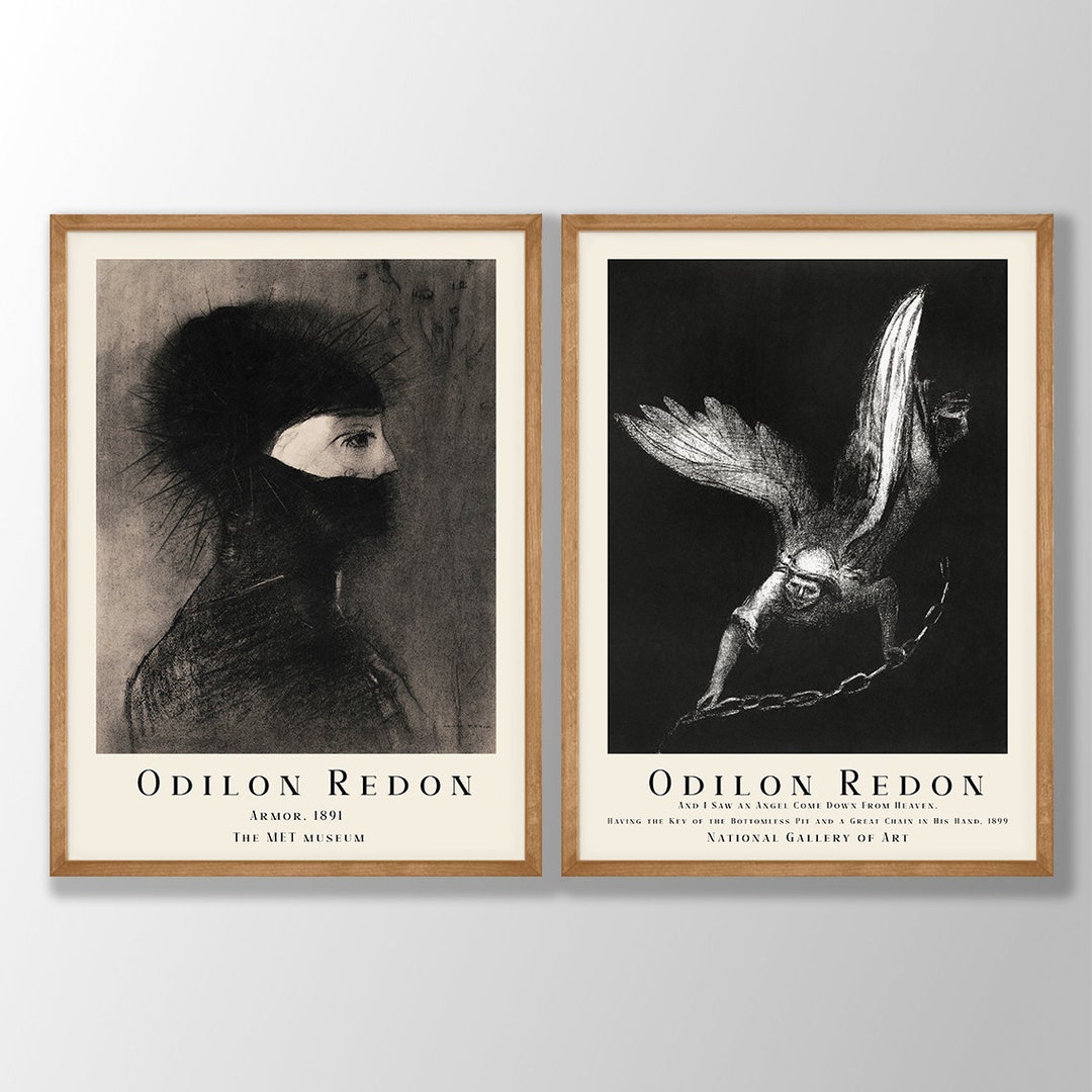 Odilon Redon Art Prints Set of 2 - Angel Print, Odilon Redon Poster ...