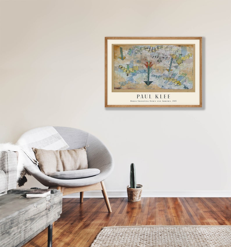 Paul Klee Art Print: Birds Swooping Down and Arrows, Abstract Wall Art ...