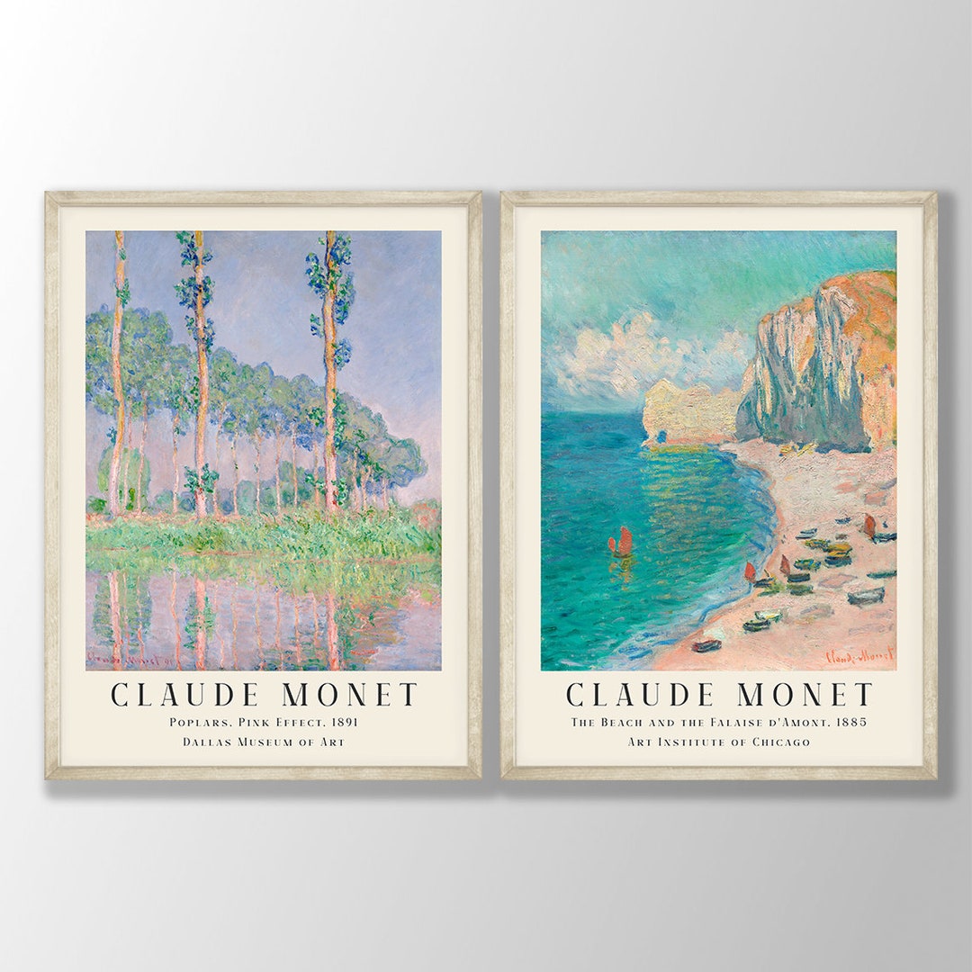 Claude Monet Prints Set of 2 - Coastal Prints, Monet Poster, Monet ...