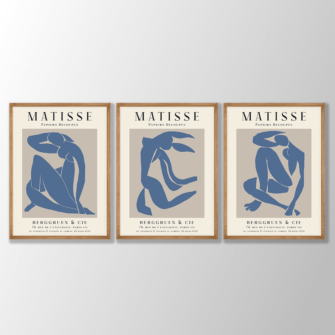 Blue Henri Matisse Prints Set of 3 - Matisse Poster, Matisse Wall Art ...