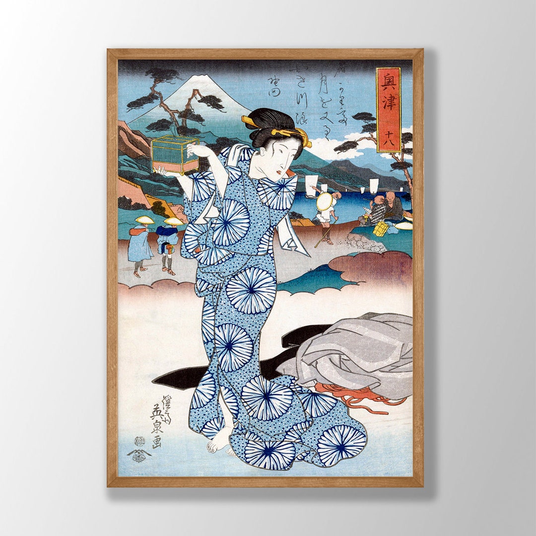 Japanese Geisha Print No7- Keisai Eisen Poster, Japanese Wall Art ...